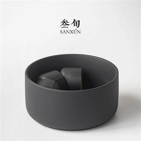 叁旬黑陶茶洗大号杯洗笔洗家用陶瓷水盂茶渣缸日式禅意茶具配件 虎窝淘