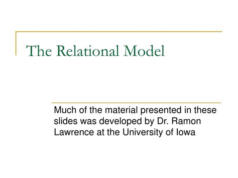 ppt the relational model powerpoint presentation free download id