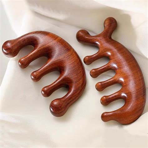 Massage Comb Sandalwood For Scalp Nose Face Body Massager Wide Tooth