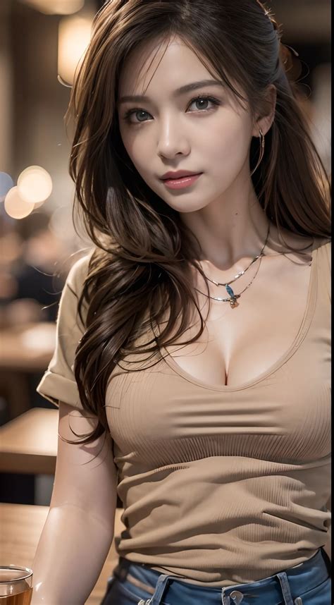 酒吧里一位女士的特写，手里拿着一杯饮料 Seaart Ai