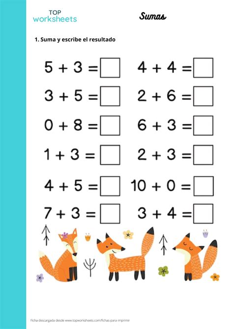 Sumas Simples Para Escolares