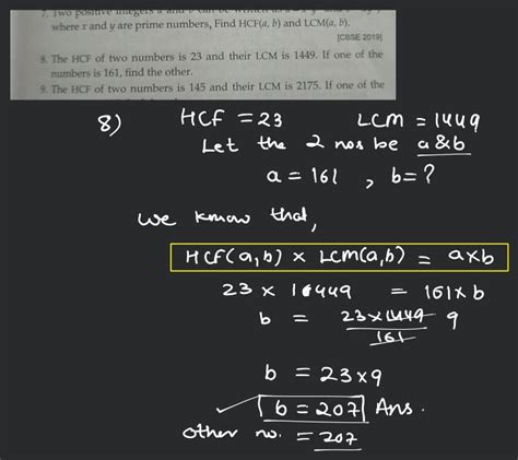 Where X And Y Are Prime Numbers Find HCF A B And LCM A B CBSE 2019
