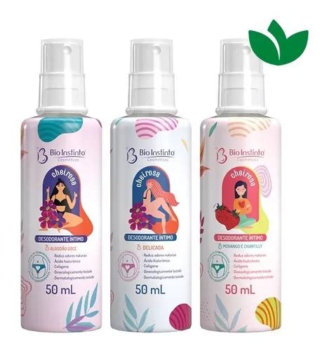 Kit 3 Desodorante Intimo 50ml Bio Instinto Parcelamento Sem Juros