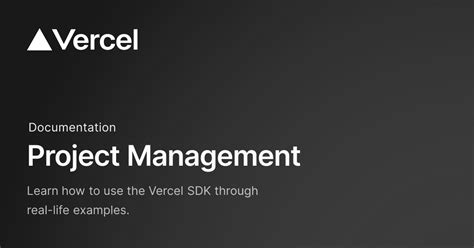Project Management Vercel Api Docs