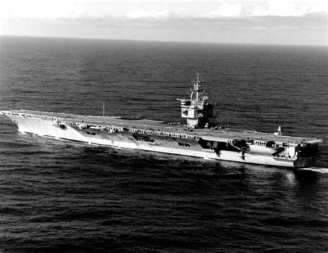 Aerial Port Quarter View Of The Nuclear Powered Aircraft Carrier Uss