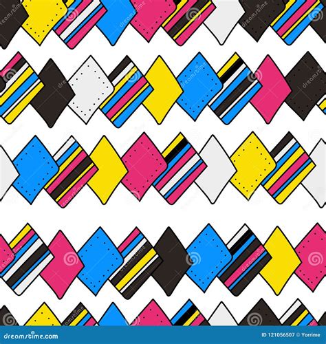 Patch Tile Abstract Seamless Pattern Stock Vector Illustration Of Fashion Graphic 121056507