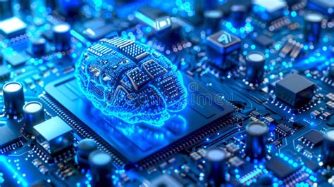 Futuristic Ai Brain On Circuit Board Concept Of Artificial Intelligence Technology