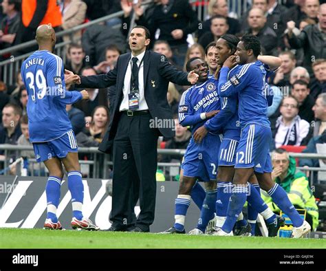 Chelseas Didier Drogba Celebrates Scoring The Opening Goal Of The