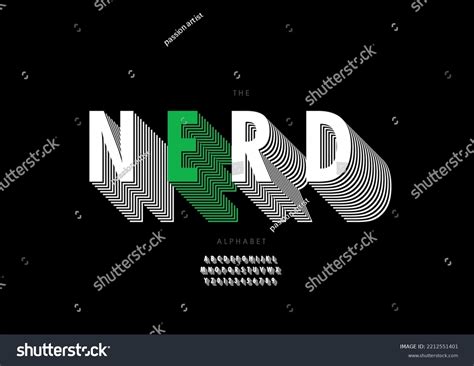 Vector Stylized Nerd Alphabet Font Stock Vector Royalty Free 2212551401 Shutterstock