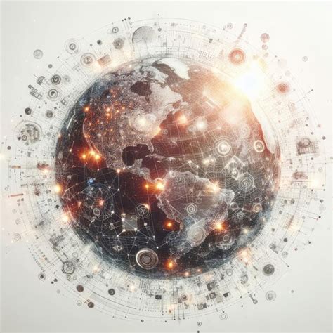 Premium Photo Techlit Planet Globe With Internet Sparks