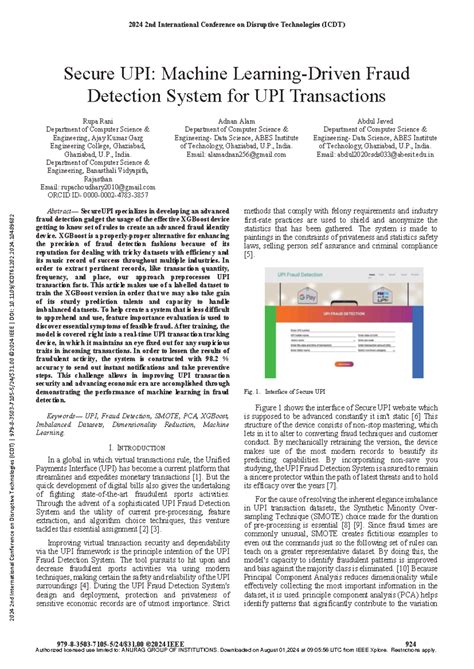 Secure UPI Machine Learning Driven Fraud Detection System For UPI Transactions Secure UPI