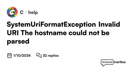 Systemuriformatexception Invalid Uri The Hostname Could Not Be