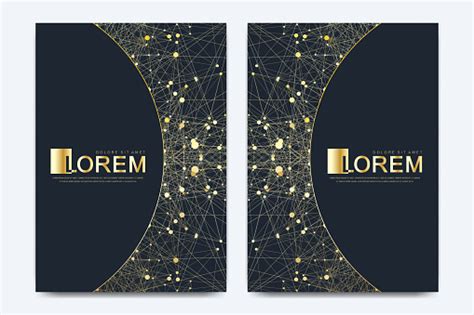현대 벡터 템플릿 브로셔 전단지 전단지 광고 표지 카탈로그 잡지 또는 연례 보고서에 대 한 A4 크기에 골든 레이아웃입니다 비즈니스 과학 및 기술 설계입니다 골든 만다라와