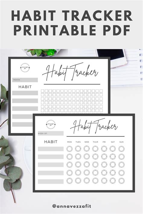 Printable Habit Tracker Track Your Progress