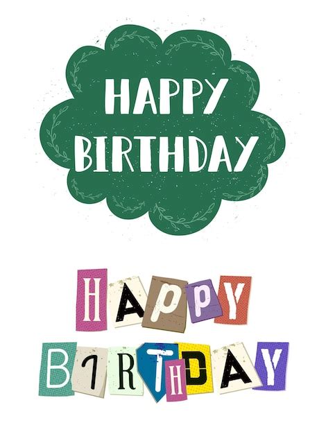 Premium Vector Set Of Happy Birthday Hand Drawn Calligraphy Pen Brush