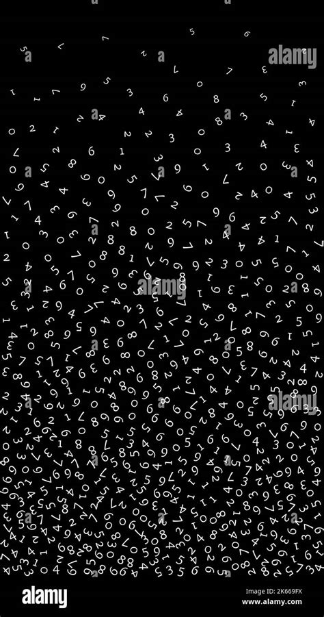 Falling Numbers Big Data Concept Binary White Random Flying Digits Valuable Futuristic Banner