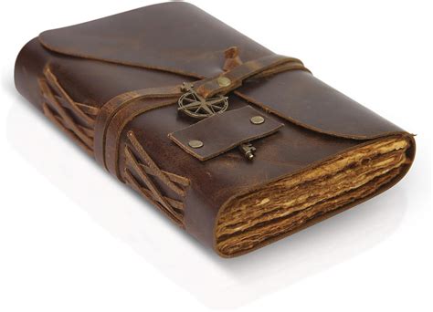 Vintage Lederen Dagboek Antiek Handgemaakt Leer Gebonden Dagboek Met