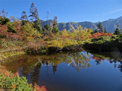 岐阜県 高山市 鏡平鏡池と北鎌尾根の山並み 170779754 の写真素材 アフロ