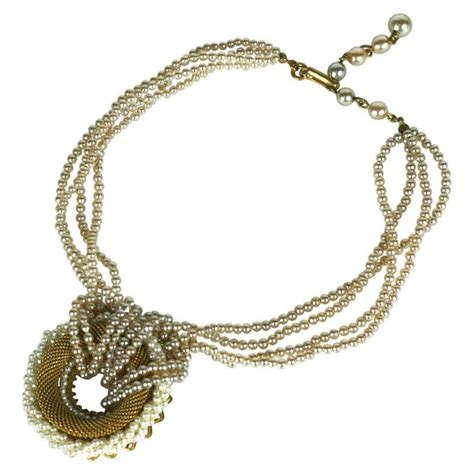Miriam Haskell Double Strand Elaborate Pearl Necklace For Sale At 1stdibs