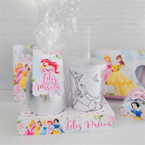 Base para Ovo de Páscoa e Copo Twistter Princesas Elo