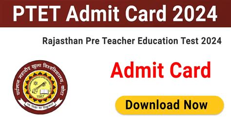 Ptet Vmou Admit Card 2024 Rajasthan Download Out