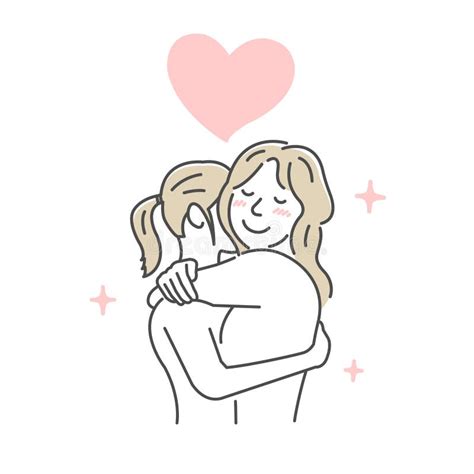 Vector Illustration Of Embracing Lesbian Couple Lgbtq Stock Vector