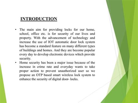 Otp Based Smart Lock System Using Gsm Module Pptx Home Security Home And Garden