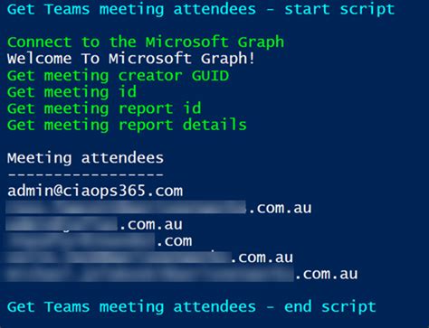 Get Teams Meeting Attendees Via Powershell And The Microsoft Graph Ciaops