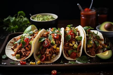 Premium Photo Bbq Pulled Jackfruit Tacos