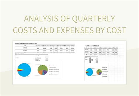 Analysis Of Quarterly Costs And Expenses By Cost Excel Template And