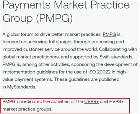 Payments Market Practice Group Iso 20022 Payments