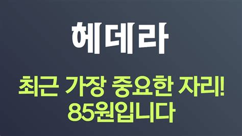 헤데라 코인 가격 최근 가장 중요한 자리 85원입니다 헤데라분석 헤데라코인 헤데라코인전망 헤데라호재 헤데라시세