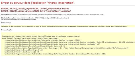 ODBC Query Timeout Expired Par Forrest Page OpenClassrooms