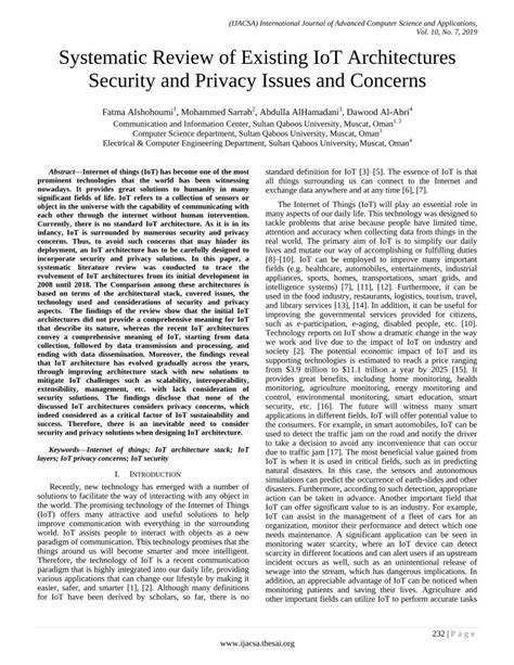 pdf systematic review of existing iot architectures security