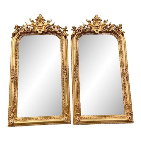 pair of late 20th century french louis xvi style putty full length
