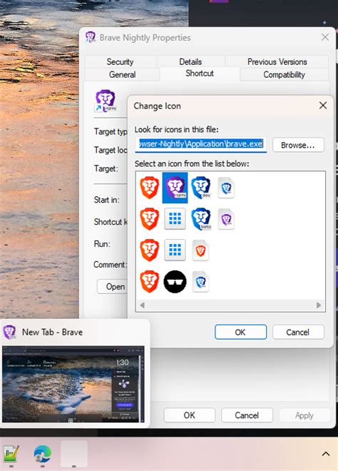 CR Upgrade Brave Icon Is Not Shown On The Taskbar With The Initial Install Of Brave Nightly