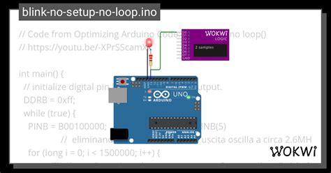 Blink No Setup No Loop Ino Copy Wokwi ESP32 STM32 Arduino Simulator