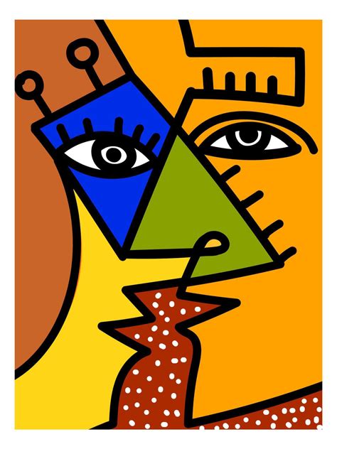 Abstract Face Portrait Man Woman Hand Drawing Vector Illustration
