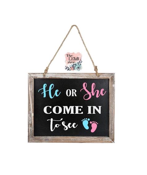 Gender Reveal Sign Gender Reveal Door Sign Gender Reveal Etsy