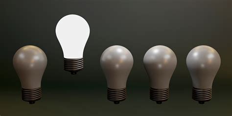 전구의 3d 렌더링 그들 중 하나는 어두운 배경에서 빛나고 리더십 아이디어 개념 개념에 대한 스톡 사진 및 기타 이미지 개념 개성 개념 개인 경기 Istock