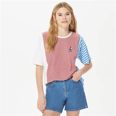 NAUTICA KADIN BEYAZ ÇİZGİLİ KISA KOLLU T SHIRT XS V T Occasion