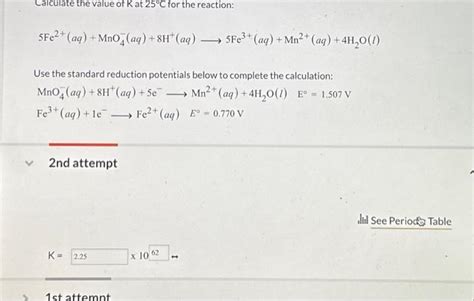 Solved Calculate The Value Of K At 25C For The Reaction Chegg
