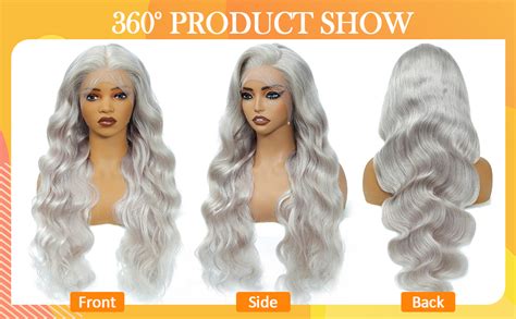 Nkmr Grey Lace Front Wigs Human Hair 13x6 Body Wave Lace