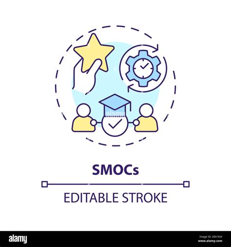 2d Customizable Colorful Thin Linear Icon Smocs Concept Stock Vector