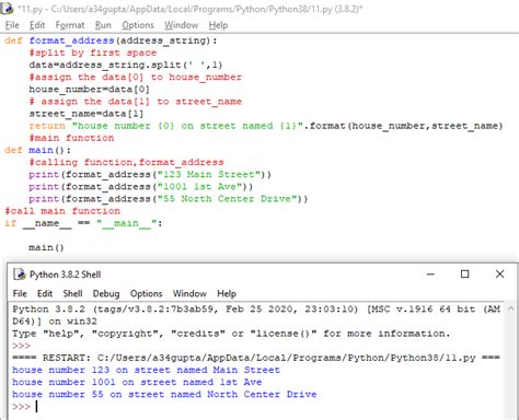[solved] the format address function separates out parts of the address