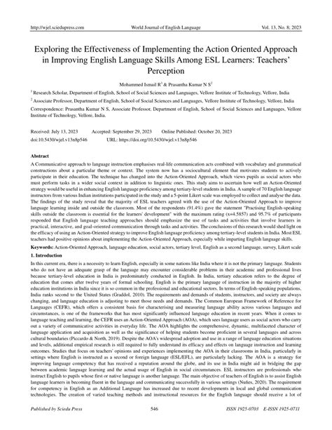 pdf exploring the effectiveness of implementing the action oriented