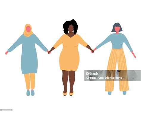 다양한 여성들이 손을 잡고 있습니다 세계 여성의 날 컨셉 실루엣에 대한 스톡 벡터 아트 및 기타 이미지 실루엣 아프리카계