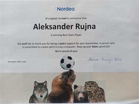 Aleksander Rujna On Linkedin My Nordea Colleagues Choose Me Best Team