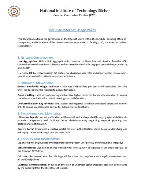 institute internet usage policy pdf computer network internet