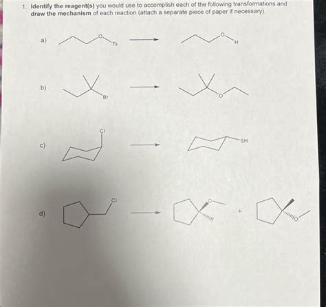 Solved Identify The Reagent S You Would Use To Accomplish Chegg